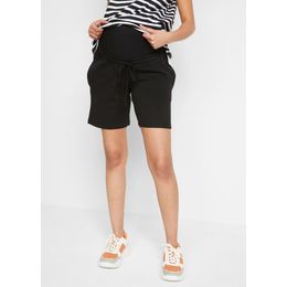 bonprix Umstands-Bermudas aus weicher Sweatware (2er Pack), schwarz, Gr.44/46 (L), Doppelpack Sweatshorts f&uuml;r die Schwangerschaft, anthrazit meliert: 70% Baumwolle