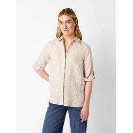 Klassische Bluse Toni "Clay 3/4-Arm", Damen, Gr. 40, beige, Web, Obermaterial: 100% Leinen, unifarben, regular fit Po-bedeckend, mit Riegel, Blusen Bluse, aus sommerlicher Leinenqualit&auml;t