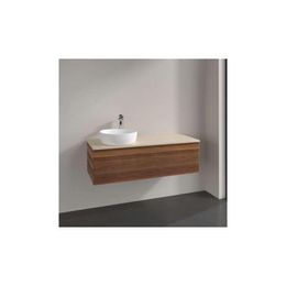 Villeroy & Boch Villeroy und Boch Antao Waschtisch-Unterschrank L33113HM mit Beleuchtung, 1 Auszug, 1200 x 360 x 500 mm, Front mit Struktur, Warm Walnut / Botticino