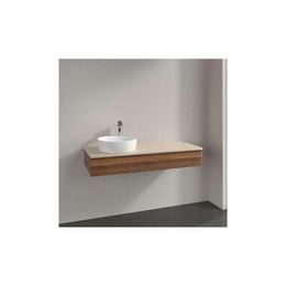 Villeroy & Boch Villeroy und Boch Antao Waschtisch-Unterschrank L11053HM mit Beleuchtung, 1 Auszug, 1200 x 190 x 500 mm, Front ohne Struktur, Warm Walnut / Botticino
