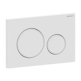 Geberit Sigma 20 Round Bet&auml;tigungsplatte 115882011 Platte/Taste wei&szlig; matt, Ring wei&szlig;, f&uuml;r 2-Mengen-Sp&uuml;lung
