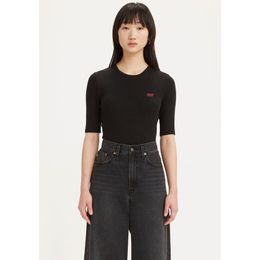 Levi's T-Shirt LEVI'S "LUCA SLIM TEE", Damen, Gr. M (38), schwarz (caviar), Jersey, Obermaterial: 96% Baumwolle, 4% Elasthan, unifarben, slim fit h&uuml;ftlang, Rundhals, Shirts T-Shirt, Slim Fit
