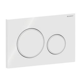 Geberit Sigma 20 Round Bet&auml;tigungsplatte 115882111 Platte/Taste wei&szlig;, Ring wei&szlig; matt, f&uuml;r 2-Mengen-Sp&uuml;lung