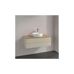 Villeroy & Boch Villeroy und Boch Antao Waschtisch-Unterschrank L20051HJ mit Beleuchtung, 2 Ausz&uuml;ge, 1000 x 360 x 500 mm, Front ohne Struktur, Silk Grey Matt Lacquer / Honey Oak