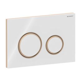 Geberit Sigma 50 Round Bet&auml;tigungsplatte 115650SI1 Platte/Taste wei&szlig;, Ring rotgold, f&uuml;r 2-Megen-Sp&uuml;lung