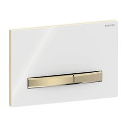 Geberit Sigma 50 Square Bet&auml;tigungsplatte 115672112 Deckplatte wei&szlig;, Platte/Taste Messing, f&uuml;r 2-Mengen-Sp&uuml;lung