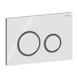 Geberit Sigma 50 Round Bet&auml;tigungsplatte 115651SI1 Platte/Taste wei&szlig;, Ring schwarzchrom, f&uuml;r 2-Megen-Sp&uuml;lung