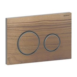 Geberit Sigma 50 Round Bet&auml;tigungsplatte 115651JX1 Platte/Taste verchromt, Nussbaum, Ring schwarzchrom, f&uuml;r 2-Megen-Sp&uuml;lung