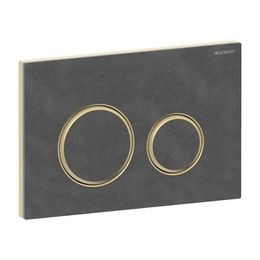 Geberit Sigma 50 Round Bet&auml;tigungsplatte 115652JM1 Platte/Taste Mustang schiefer, Ring Messing, f&uuml;r 2-Megen-Sp&uuml;lung