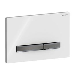 Geberit Sigma 50 Square Bet&auml;tigungsplatte 115671112 Deckplatte wei&szlig;, Platte/Taste schwarzchrom, f&uuml;r 2-Mengen-Sp&uuml;lung