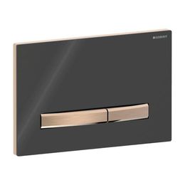 Geberit Sigma 50 Square Bet&auml;tigungsplatte 115670DW2 Deckplatte schwarz, Platte/Taste rotgold, f&uuml;r 2-Mengen-Sp&uuml;lung