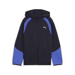 Sweatjacke Puma "Evostripe Rei&szlig;verschluss-Hoodie Jungen", Jungen, Gr. 164, new navy blau, Obermaterial: 77% Baumwolle, 23% Polyester. Einsatz: 19% Polyester, 81% Baumwolle. Seitentasche &ndash; Oben: 100% Baumwolle, Sweatjacken Sweatjacke
