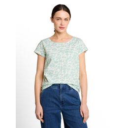 T-Shirt Tom Tailor, Damen, Gr. L, gr&uuml;n ginkgo minimal, Jersey, Obermaterial: 100% Baumwolle, bedruckt, regular fit normal, Rundhals, Shirts T-Shirt