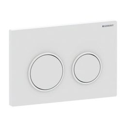 Geberit Omega 20 Round Bet&auml;tigungsplatte 115085011 Platte/Taste wei&szlig; matt lackiert, Ring wei&szlig;, f&uuml;r 2-Mengen-Sp&uuml;lung
