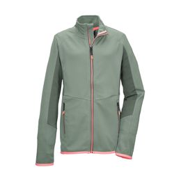 Strickjacke Killtec "KOS 151 GRLS FLX JCKT", M&auml;dchen, Gr. 164, hellgr&uuml;n, Obermaterial: 100% Polyester, Strickjacken Strickjacke, Leichte Powerstretchjacke, Colourblock, 2-Wege-Stretch, vielseitig