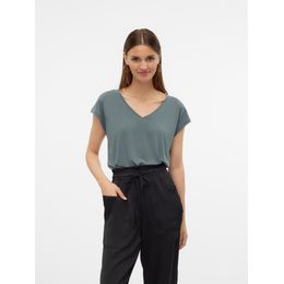 V&eacute;ro Moda V-Shirt VERO MODA "VMFILLI SS V-NECK TEE GA NOOS", Damen, Gr. XS (34), balsam gr&uuml;n, Jersey, Obermaterial: 70% Modal, 30% Polyester, unifarben, relaxed fit normal, V-Ausschnitt, Shirts, Materialmix, relaxed fit