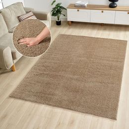Teppich OTTO HOME "Lilari Shaggy Premium, weich, modern" Gr. 1, beige, B:60cm H:30mm L:90cm, Polyester, Teppiche, Teppich, Uni-Farben, kuschelig, & weich, Wohnzimmer, Schlafzimmer, Esszimmer