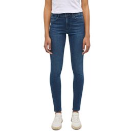 Skinny-fit-Jeans Mustang "Style Shelby Skinny", Damen, Gr. 30, L&auml;nge 32, blau (medium schwarz), Denim/Jeans, Obermaterial: 82% Baumwolle, 16% Polyester, 2% Elasthan, skinny fit, Jeans