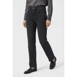 Straight-Jeans Calvin Klein Jeans "HGH RS STRGHT CK ESS", Damen, Gr. 28, L&auml;nge 34, midnight schwarz, Denim/Jeans, Obermaterial: 99% Baumwolle, 1% Elasthan, straight fit normal, Jeans Straight-Jeans, Mit G&uuml;rtelschlaufen