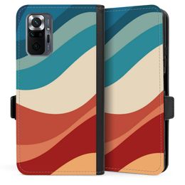DeinDesign Xiaomi Redmi Note 10 Pro Handy Klapph&uuml;lle Handyh&uuml;lle aus Kunst Leder schwarz Flip Case Colour Wave Ombre Sideflip mit langer Lasche