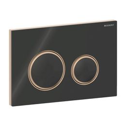 Geberit Sigma 50 Round Bet&auml;tigungsplatte 115650SJ1 Platte/Taste schwarz, Ring rotgold, f&uuml;r 2-Megen-Sp&uuml;lung