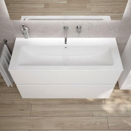 Duravit ME by Starck Waschtisch, evineo ineo5 evo Unterschrank B: 121 cm, 2 Ausz&uuml;ge, mit Griffmulde,, 236112AC60+BE0716WM,