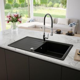 evineo line 350 K&uuml;chensp&uuml;le mit seitlicher Ablage B: 86 T: 50 cm, ELD100BL,