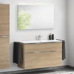 Duravit ME by Starck Waschtisch, evineo ineo4 Unterschrank B: 123 cm, mit Griff, mit Spiegel,, 233612AA00+BE0268OA+BEA012MI,