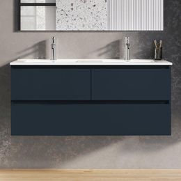 evineo ineo2 Unterschrank B: 120 cm, 3 Ausz&uuml;ge, mit Griffmulde, f&uuml;r evineo ineo2 Doppelwaschtisch,, BE0703BL,