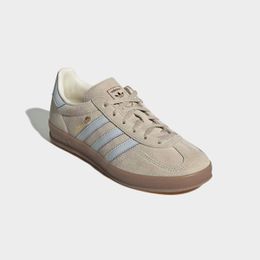 Sneaker adidas originals "GAZELLE INDOOR", Damen, Gr. 42, wonder beige, halo blau, gum5, Leder, Synthetik, Schuhe Sneaker