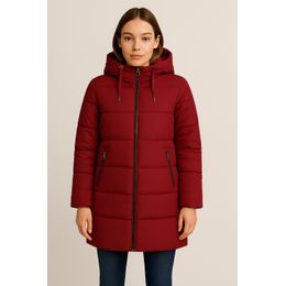 Steppmantel Only "ONLMANNY LONG PUFFER COAT OTW ZL", Damen, Gr. XL, cabernet, Web, Obermaterial: 60% Polyester, 40% Nylon, unifarben, regular fit, hoch geschlossener Ausschnitt, M&auml;ntel Steppmantel