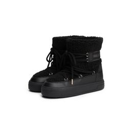 Winterboots Tommy Hilfiger "FAUX SHEARLING SNOWBOOT", Damen, Gr. 40, schwarz, Lederimitat, Textil, unifarben, Schuhe Winterboots, Winterstiefelette, Outdoorschuh mit aufgesetzter Schn&uuml;rung