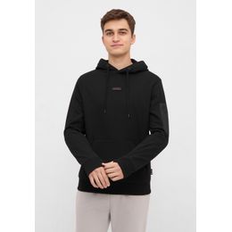 Kapuzensweatshirt Bench. "RUDYARD", Herren, Gr. 48, schwarz, Sweatware, Obermaterial: 60% Baumwolle, 40% Polyester, unifarben, Rippb&uuml;ndchen, Sweatshirts Kapuzensweatshirt