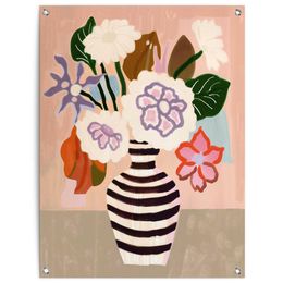 Poster Reinders "Black White Striped Vase", bunt (farbe bild(er): mehrfarbig), B:60cm H:80cm T:0,1cm, Bilder, Poster