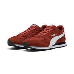 Sneaker Puma "ST MILER", Herren, Gr. 43, bordeaux rot, Puma wei&szlig;, new navy, Textil, mehrfarbig, Schuhe Sneaker, mit Mesh und Wildleder-Overlays, mit EVA-Zwischensohle