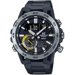 Smartwatch CASIO EDIFICE, schwarz (gelb, schwarz, schwarz), Smartwatches, Herren, Smartwatch, Armbanduhr, Herrenuhr, Bluetooth, Edelstahlarmband, Weltzeit, digital