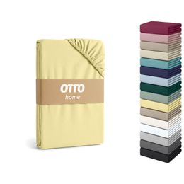 Spannbettlaken OTTO HOME "Cremona PREMIUM Qualit&auml;t, Baumwolle mit Elasthan 145g/m&sup2; und 180g/m&sup2;", gelb, B:140cm L:200cm, Jersey-Elasthan, Obermaterial: 96% Baumwolle, 4% Elasthan, Bettlaken, Spannbettlaken, Jersey Bettlaken ab Gr&ouml;&szlig;e 90x200 cm, Strapazierf&auml;hig und langlebig