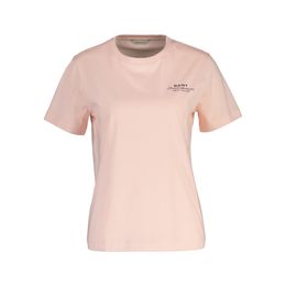 T-Shirt Gant "REGULAR GRAPHIC PRINT", Damen, Gr. XS, apricot pink, Single Jersey, Obermaterial: 100% Baumwolle, unifarben, regular fit taillenbedeckt, Rundhals, eingesetzt abgesteppte Kante, Shirts T-Shirt, Regular fit mit Rundhalsausschnitt