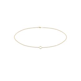 Kette mit Anh&auml;nger Elli Premium "Halskette Choker Kreis 375 Gelbgold" Gr. 40, gold, Halsketten, Damen, ohne Stein, Gelbgold 375, Kette mit Anh&auml;nger