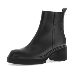 Stiefelette Gabor, Damen, Gr. 39, schwarz, Kalbsleder, unifarben, Schuhe Stiefelette, Blockabsatz, Ankleboots, Businessboots mit dezenten Ziern&auml;hten