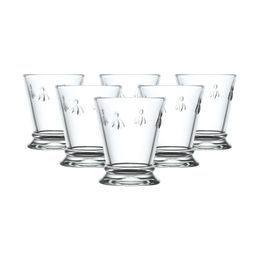 Glas LA ROCH&Egrave;RE FRANCE "Wassergl&auml;ser Biene Abeille 185 ml 6er Set transparent", bunt (transparent), 6 tlg., Glas, Trinkgef&auml;&szlig;e, Glas
