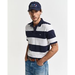 Poloshirt Gant "BLOCK STRIPE", Herren, Gr. XXL, evening blau, Jersey, Obermaterial: 100% Baumwolle, gestreift, regular fit normal, Rundhals, eingesetzt gerader Abschluss, Shirts Poloshirt, Regular fit mit Polokragen