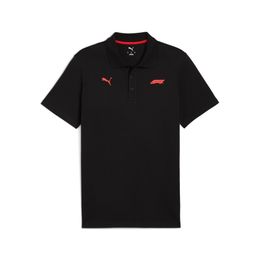 Poloshirt Puma "F1 ESS LOGO POLO 180G", Herren, Gr. XXL, Puma schwarz, Jersey, Obermaterial: 100% Baumwolle, unifarben, regular fit normal, Shirts Poloshirt, regul&auml;re Passform, Kurzarm, gerippter Kragen mit Knopfleiste