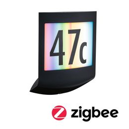 LED Au&szlig;en-Wandleuchte Paulmann "Padea IP44 198x71mm RGBW+ 8,2W 550lm 230V Anthrazit Kunststoff", grau (anthrazit), B:19,8cm H:25,2cm T:7,1cm, Leuchten, Smart Home Zigbee 3.0 D&auml;mmerungssensor