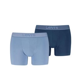 Levi's Boxershorts LEVI'S "LEVIS MEN TWILL WB BOXER BRIEF 2P", Herren, Gr. M, light blau, navy, Single Jersey, Obermaterial: 95% Baumwolle, 5% Elasthan, k&ouml;rpernah, Unterhosen Boxershorts, ohne Eingriff, Stretchbund
