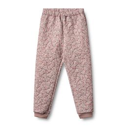 Thermohose Wheat "Thermo Pants Alex", M&auml;dchen, Gr. 98, N-Gr, soft lavender flowers, Web, Obermaterial: 100% Polyester, gebl&uuml;mt, regular fit kn&ouml;chellang, Hosen Thermohose, mit Reflektoren, wasserabweisend