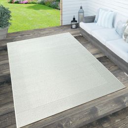 Teppich Paco Home "Waregem 621", wei&szlig;, B:120cm H:4mm L:170cm, Polypropylen, Teppiche, Teppich, Flachgewebe, meliert, mit Bord&uuml;re, Outdoor geeignet, Wohnzimmer