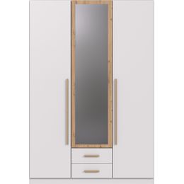 Kleiderschrank wimex "Marburg erh&auml;ltlich in den Breiten 135cm & 180cm", wei&szlig;, abgesetzt artisan eiche nachbildung, B:135cm H:199cm T:58cm, Holzwerkstoff, Schr&auml;nke, Kleiderschrank, inkl. Spiegel und zwei Schubladen