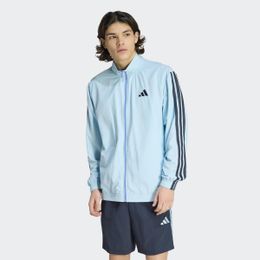 Rollkragenpullover adidas Sportswear "ESSENTIALS TRACK, 3-STREIFEN, GEWEBT", Herren, Gr. 3XL, icey blau, night navy, night navy, night navy, Obermaterial: 100% Polyamid, normal, Rundhals, Pullover Rollkragenpullover