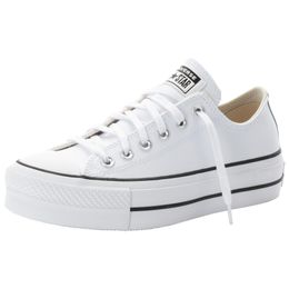 Sneaker Converse "CHUCK TAYLOR ALL STAR PLATFORM LEATHER", Damen, Gr. 37,5, wei&szlig; (wei&szlig;, wei&szlig;), Leder, Schuhe Sneaker, Topseller